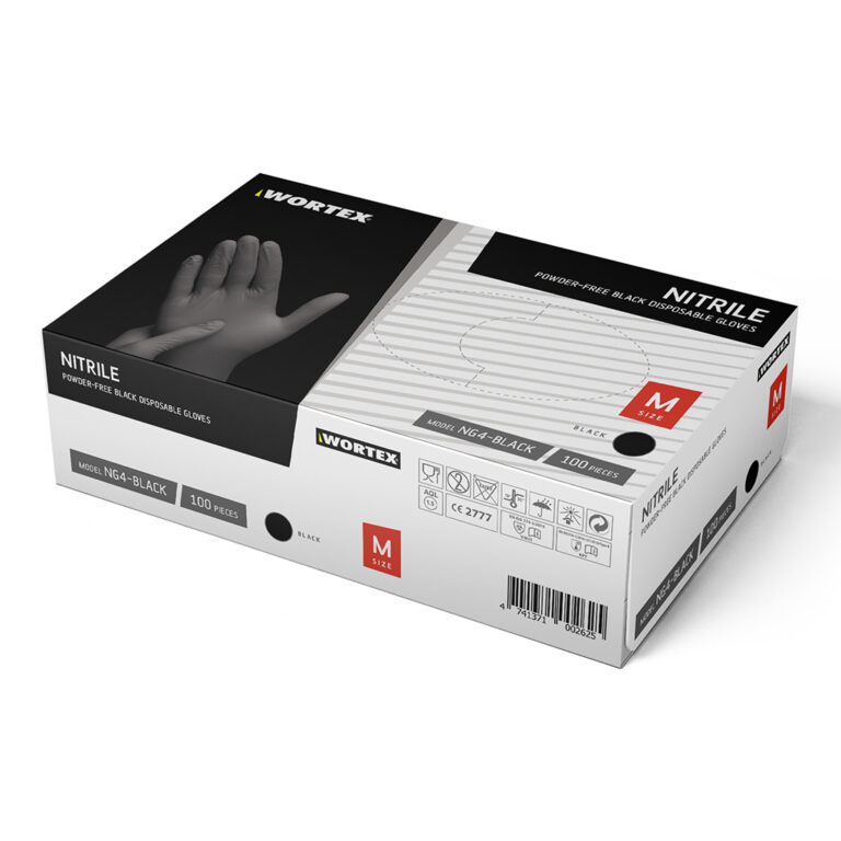 WORTEX NG4-BLACK nitriilkindad puudrita, 100 tk - Becky Aktsiaselts